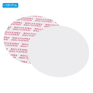 PATIKIL 51mm/1.99inch Foam Lid Liner, 100Pcs PS Foam Resistant Tamper Pressure Sensitive Seal for Bottle Cap Liners Seals, White Red