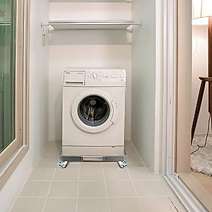 SINJEUN 2 Pack 19.7 to 25.6 inches Adjustable Furniture Dolly, Telescopic Mobile Roller with 4 Locking Wheels, Adjustable Moving Dolly for Washing Machine, Dryer, Refrigerator, 500 Lbs Capacity