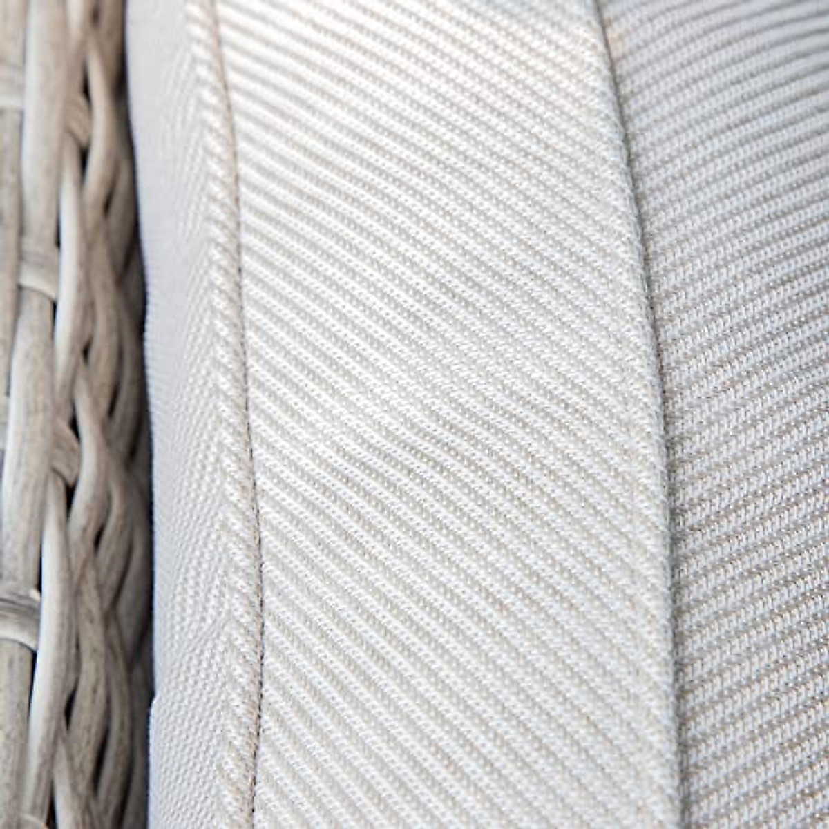 MeetLeisure 3-Piece Patio Wicker Bistro Set - Outdoor Porch Swivel Rattan Chairs Set of 2 with Matching Coffee Table & Premium Fabric Cushion, Beige