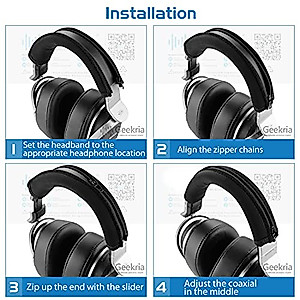 Geekria Earpad + Headband Compatible with Sony MDR-HW700, MDR-HW700DS Headphone Replacement Ear Pad + Headband Cover/Ear Cushion + Headband Protector Repair Parts Suit (Black)