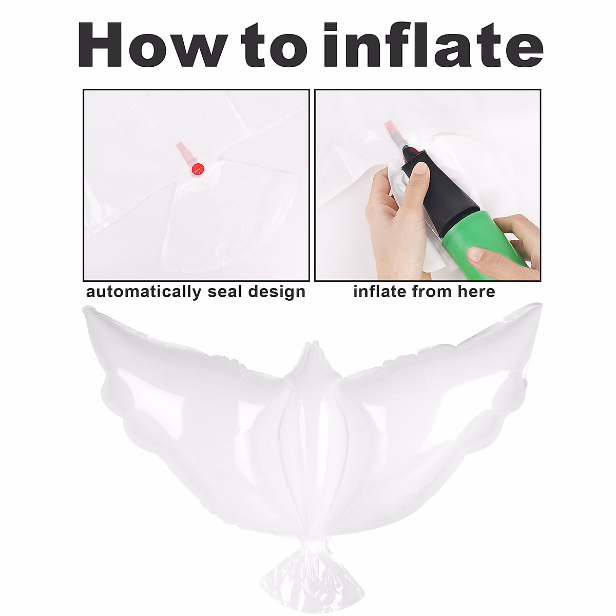 Eaezerav 35 Memorial Balloons & 4 White Dove Balloons to Release in Sky, Pigeon Bird Funeral Balloons Happy Birthday in Heaven Biodegradable Balloons Memorial Decorations