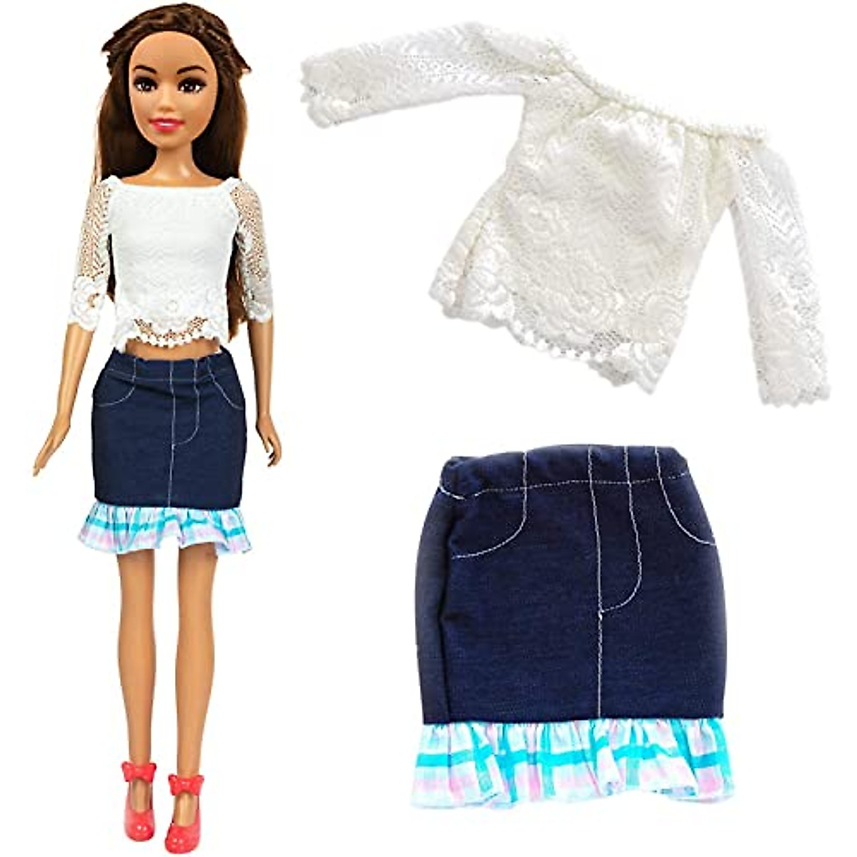 ZITA ELEMENT 3 Sets Fashion 28 Inch Girl Doll Clothes Dress Outfits - Quality Handmade Casual Wear Clothes Set Party Dress Clothing