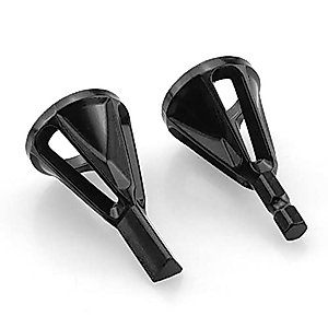 ZRM&E 2Pcs Deburring External Chamfer Tool Hard High Speed Stainless Steel Remove Burr Quickly Repairs Tools for Drill Bit Triangle Shank and Hexagon Shank External Chamfer, Black Six Slots