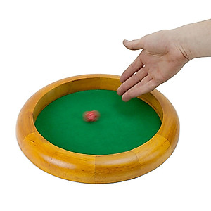 Wiz Dice 12-inch Felt-Lined Wooden Dice Trays (Round)