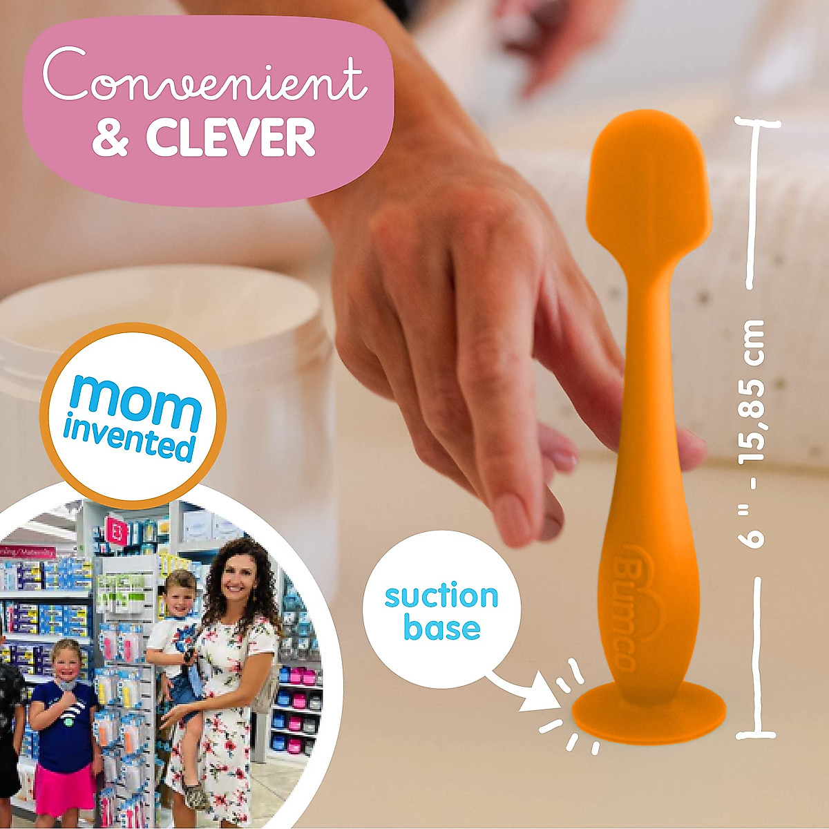 Bumco Diaper Cream Spatula - BPA-Free Diaper Bag Essentials, Soft Butt Spatula Baby, Mom-Invented Butt Paste Spatula, Bumco Diaper Cream Spatula, Flexible Diaper Cream Applicator, Bumco Baby Bum Brush