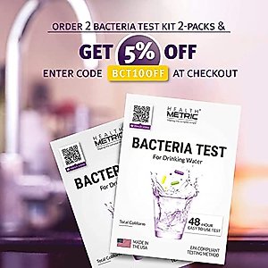 Coliform Bacteria Test Kit for Drinking Water - Easy to Use 48-Hour Water Quality Testing Kit for Home Tap & Well Water | EPA Approved Testing Method | Made in The USA | Incl. E Coli | 2-Pack