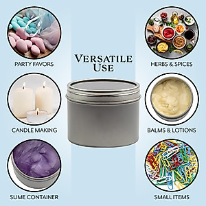 Cornucopia Brands 4-Ounce Round Metal Tins w/View Window Lids (12-Pack); Silver Tins w/Clear Lids