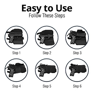 Drop Leg Holster, Thigh Holster, Tactical Holster, Leg Holster for Pistols, Universal Airsoft Right/Left, IWB/OWB 9mm Holster for Concealed Carry with Magazine Pouch - Black, Right Handed Drop Holster