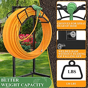 Qatsrin Super Stable Garden Hose Holder, Detachable Water Hose Holders Hose Storage Hold 120-Feet Hose, Water Hose Holder for Outside, Yard, Lawn, Farm