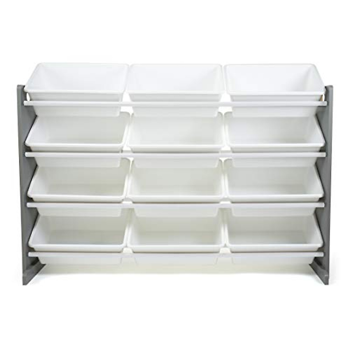 Humble Crew, Grey/White Kids Toy Organizer with 12 Large Storage Bins