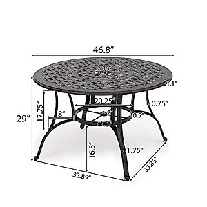 Christopher Knight Home Alfresco Outdoor Cast Aluminum Circular Dining Table, Bronze