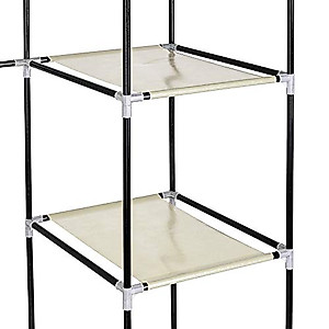 69" Portable Closet Storage Organizer Non-Woven Fabric Clothes Wardrobe 12 Shelves 5 Floors (Beige)