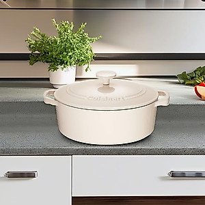 Cuisinart Chef's Classic Enameled Cast Iron 5.5-Quart Oval Covered Casserole, Enameled Cream