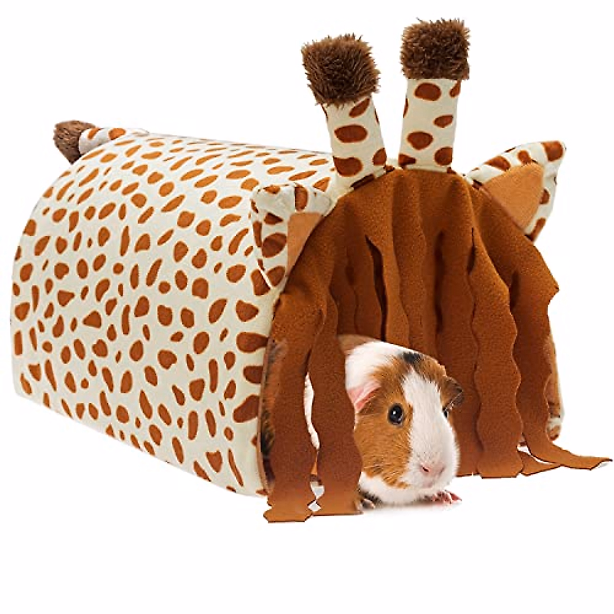 Guinea Pig Tunnel House - Small Animal Hideout Tube Cage House for Hamster Rat Mice Parrot Chinchilla Hedgehog Flying Squirrel - Playing Sleeping Resting Fleece Warm Bed Plush Nest Habitats