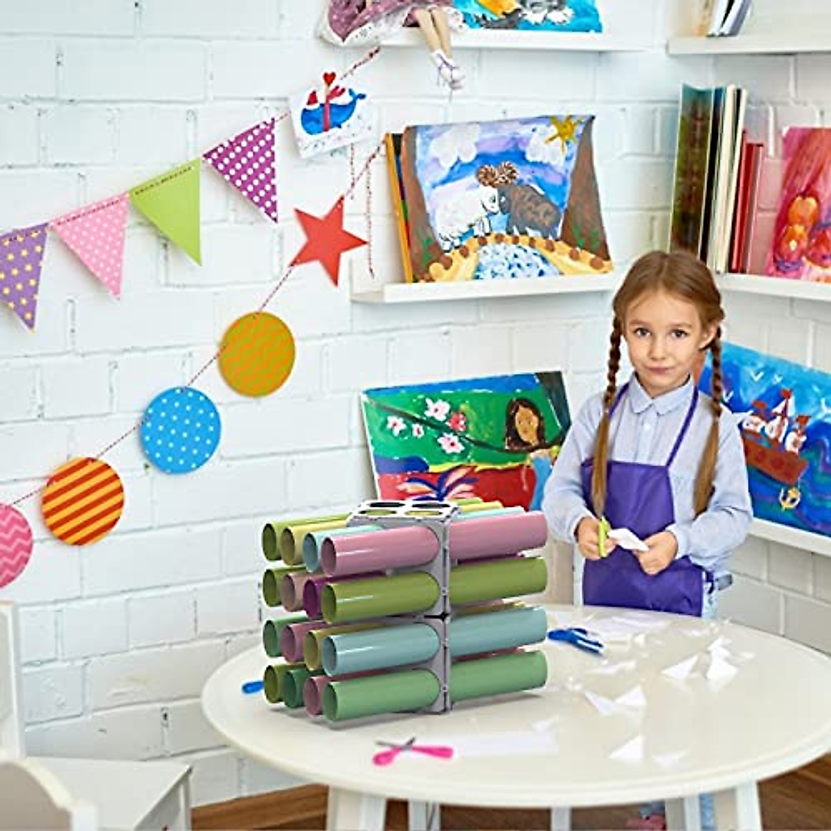 Vinyl Roll Holder, Vinly Storage Organizer, Craft Storage up to 40 Vinly Rolls, Vinyl Organizing System, 24 Pcs