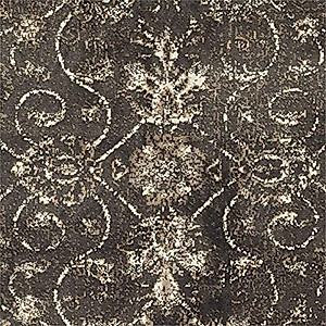 SAFAVIEH Vintage Collection Accent Rug - 2' x 3', Soft Anthracite, Oriental Distressed Viscose Design, Ideal for High Traffic Areas in Entryway, Living Room, Bedroom (VTG117-330)
