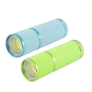 LitezAll Glow in The Dark Flashlight | Rubber Coated Mini Flashlight LED Flashlight | Battery Operated Mini Flashlights for Kids and Pocket Flashlight Gifts for Men | 2 Pack, Batteries Included