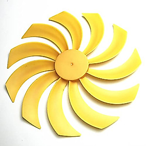 QINIZX 6.9Inch Plastic Fan Blade 11-Leaves with 0.078" Round Bore Motor Accessories Replacement for Electric Fan Blades or DC Power Motor Wind Turbine Electricity Generator Blades Model, 1PC