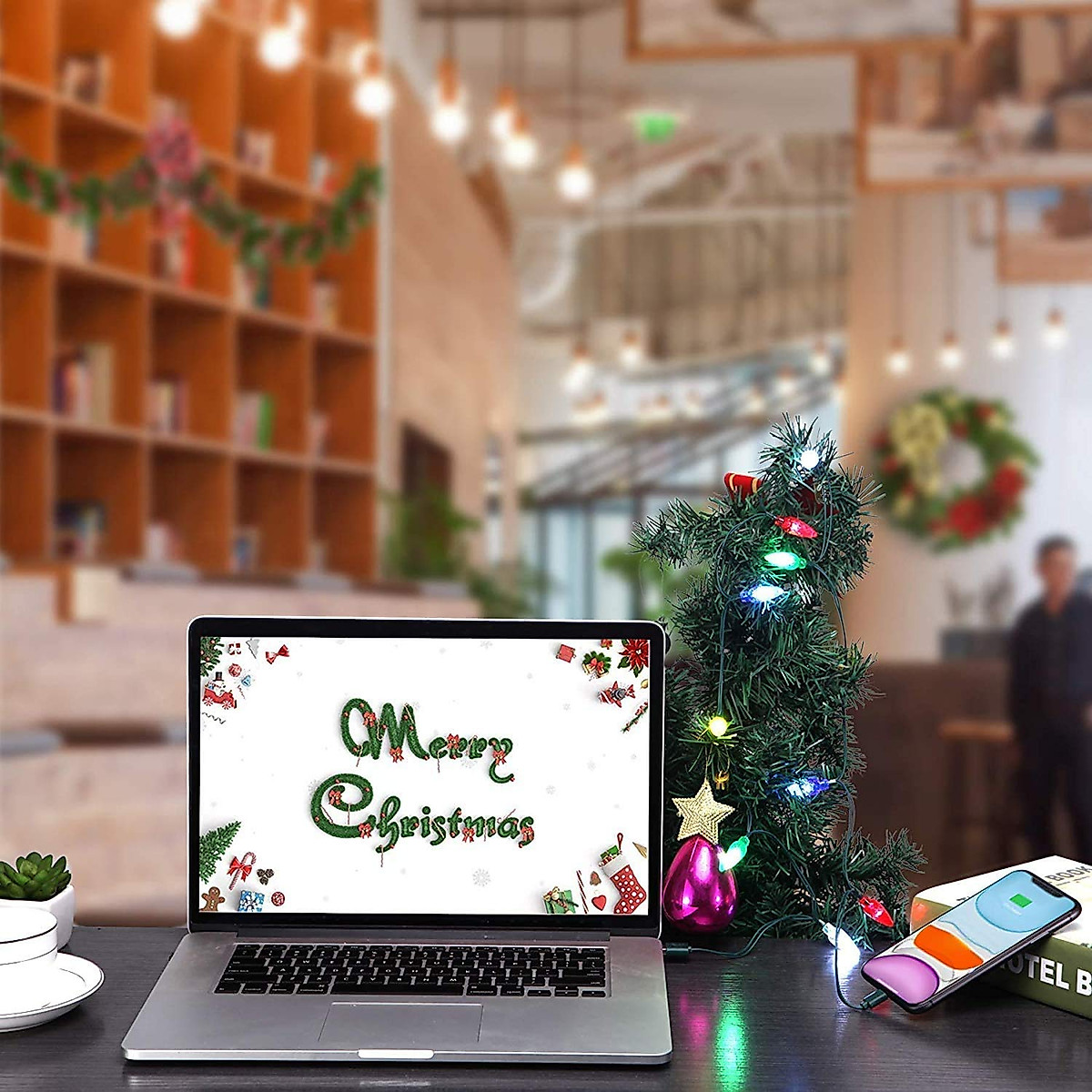 Fotbor LED Christmas Light USB C Cable, USB and Bulb Type C Charging Cable 50Inch 10LED Compatible with Samsung Galaxy S21 Ultra/S20/ S10/ S10E/ S9/ S8 Plus A51 Note 20 10 LG Stylo 6 iPad Pro 11/12.9