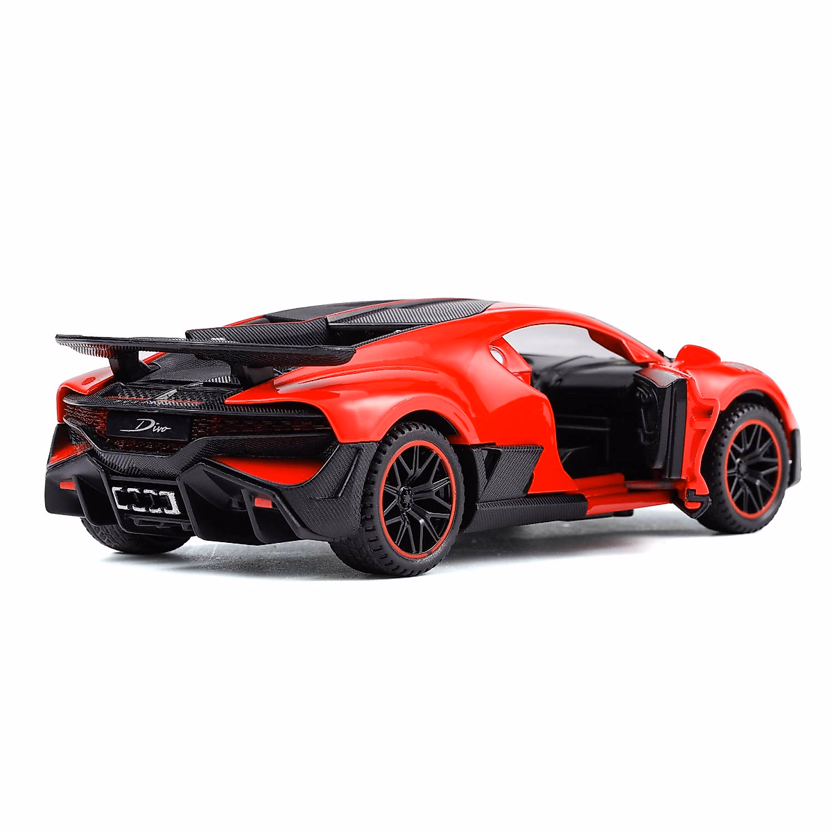 haomsj Bugatti Divo Diecast Metal Model Cars for Boy Toys Age 3-12 Pull Back Vehicles with Music Doors and Hood Can Be Opened(RED)