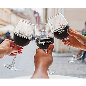 TEEAMORE Personalized Wine Glass Add Your Name Text Valentiness Day Birthday Anniversary Laser Engraved Stemmed Wine Glass 16oz