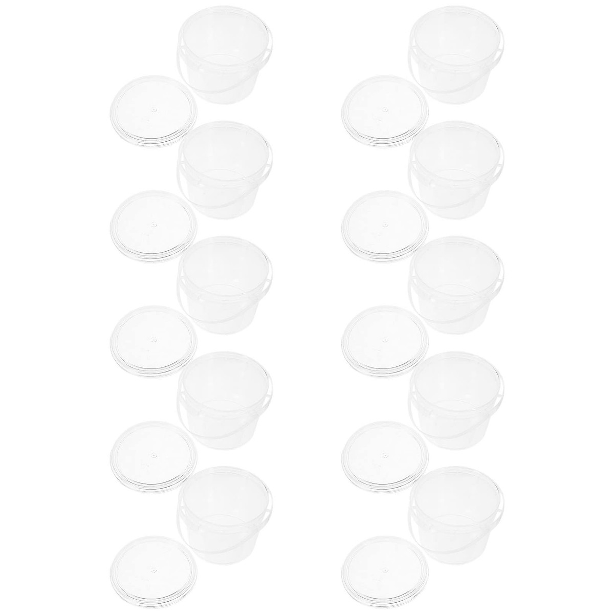 Cabilock Mini Refridgerator Clear Food Bucket 30 Pcs Transparent Small Barrel Round Storage Box Pp Plastic Paint Cans Bathtub Portable