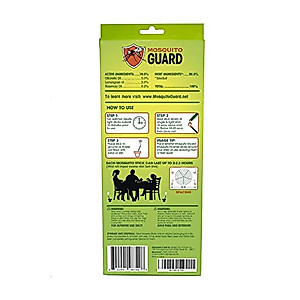 Mosquito Guard 12 Mosquito Repellent Sticks - 2.5 Hrs Protection 1ft, Plant Based Citronella Incense Sticks - Natural Mosquito Repellent Outdoor Patio