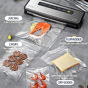 Vacuum Sealer Machine, Dry Moist Vacuum Sealer With 10 Mini Food Storage Bags, Kitchen Full Automatic Air Sealing System for Sous Vide, Snacks Freshness, Stainless Steel Panel, Led Indicator Light