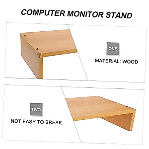 Gatuida Monitor Stand Monitor Height Raiser Bamboo Computer Monitor Riser Adjustable Computer Stand Desk Laptop Mount Desk Riser Shelf Computer Riser Stand Monitor Shelf Wooden Desktop