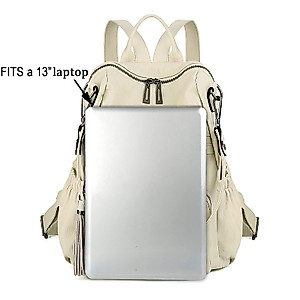 UTO Women Backpack Purse Leather Vegan Ladies Fashion Designer Rucksack Convertible Travel Shoulder Bag with Tassel