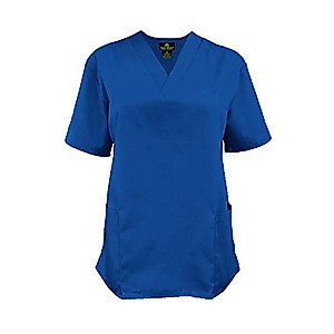Natural Uniforms Women's Scrub Set Medical Scrub Tops and Pants - Pack of 2 Set (4X-Large, Dark Royal Blue)