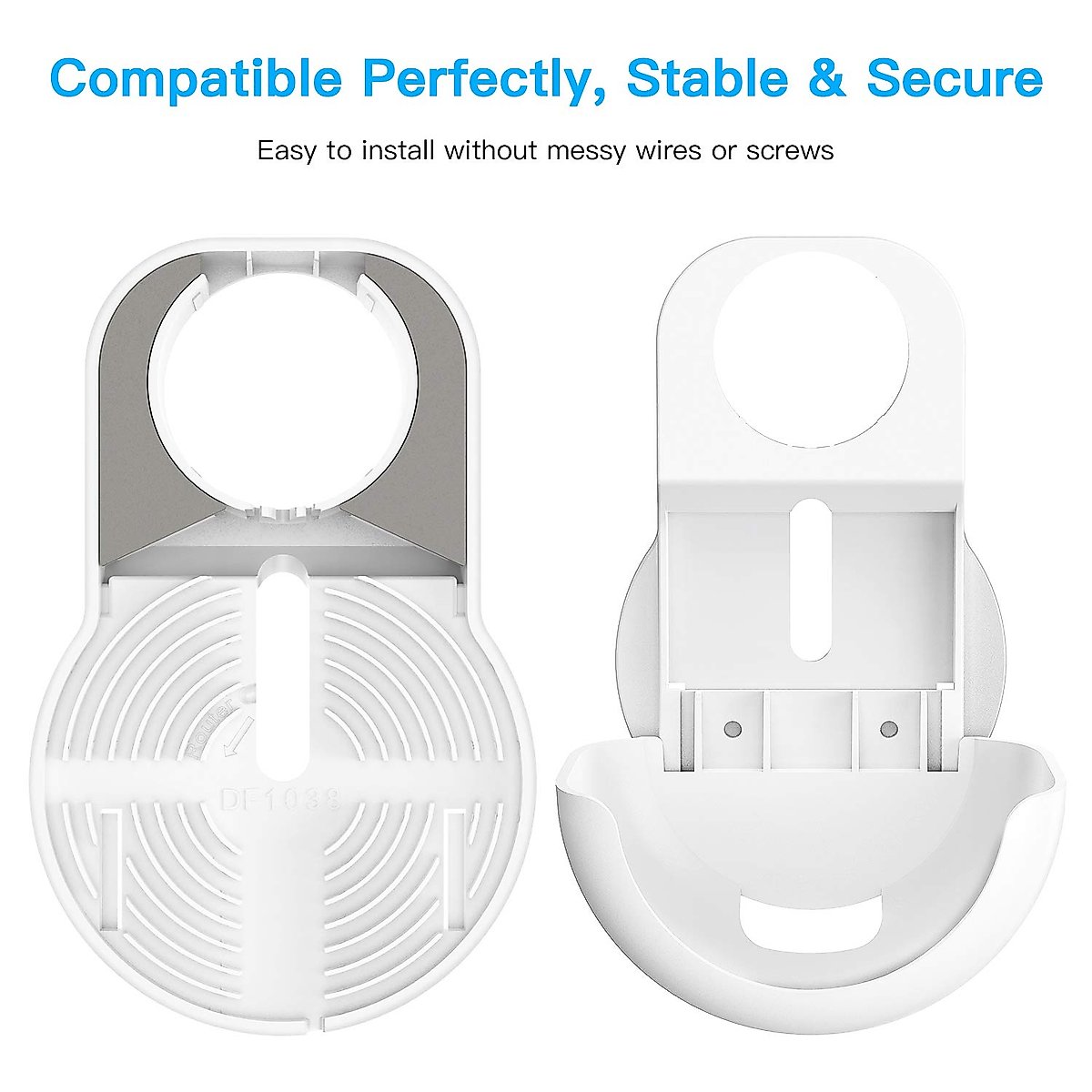 HOLACA Outlet Wall Mount Hanger for Google Nest WiFi Router(2nd Generation), Space Saving Holder, Easy Moved, Cord Management for Google Nest WiFi Router Without Messy Wires and Screws (1 Pack)