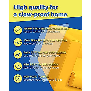 10 PCS Cat Scratch Furniture Protector for Leather, Cat Furniture Protector, Furniture Protectors from Cats, Cat Scratching Deterrent, Couch Guards for Cats, Strong Adhesion, No Residue