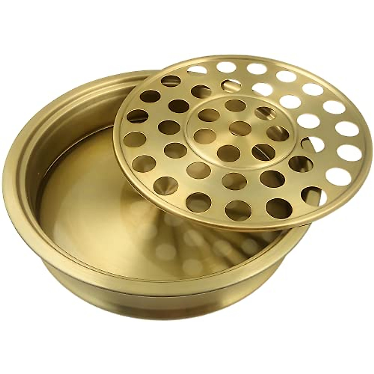 Communion Ware 2 Holy Wine Serving Trays with A Lid & 2 Stacking Bread Plates with A Lid + 80 Cups - Stainless Steel (Brass/Gold)