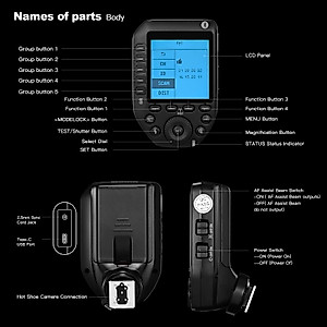 Godox XproII-N TTL Wireless Flash Trigger Transmitter,2.4G X System HSS 1/8000s,11 Customizable 5 Group Button,Bluetooth Connection,Multi-Flash Trigger Compatible for Nikon Cameras (XproII-N)
