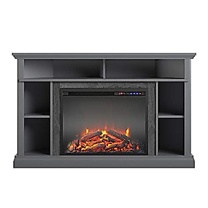 Ameriwood Home Overland Electric Corner 50", Graphite Gray Fireplace TV Stand
