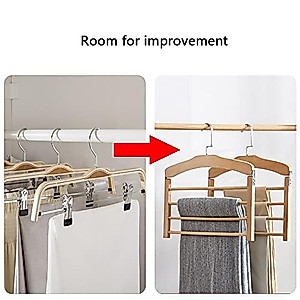 Pants Hangers Space Saving Hangers for Pants,Pant Hangers Space Saving Non Slip Hangers Multiple Layers Clothes HangersSuitable for Pants, Scarves, Ties and Belts