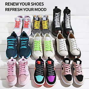 VSUDO 47" Flat White Shoe Laces for Sneakers, White Shoelaces for Sneakers, White Shoe Strings for Sneakers, White Replacements Sneakers Shoe Laces for Women or Men (1 Pair-White-120CM)