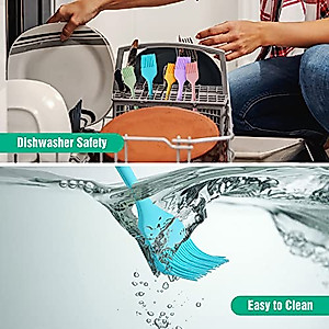 HAUSHOF Silicone Basting Pastry Brush, Heat Resistant Pastry Brush Set, One-Piece Design, Perfect for Baking, Grilling, Spreading Oil, Butter, BBQ Sauce, or Marinade, Dishwasher Safe