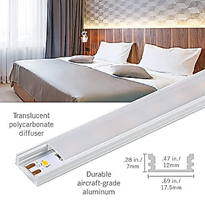 Armacost Lighting Surface Mount LED Tape Light Mounting Channel 5-Pack - White, 960055