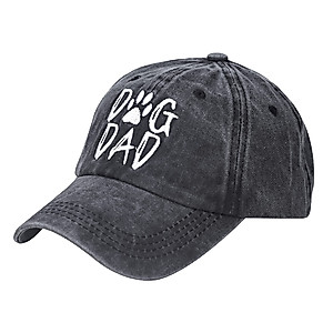 Waldeal Men's Dog Dad Washed Adjustable Baseball Cap Dog Lover Hat