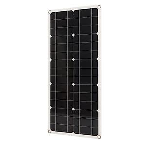 Solar Panel, Energy Saving Solar Battery 12V 24V Adaptive High Temperature Resistant High Power Over Discharge Protection IP65 Waterproof for Boats (10A)