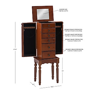 Powell Lightly Distressed "Deep Cherry" Jewelry Armoire