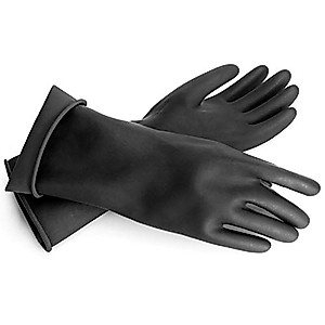 ENPOINT Long Rubber Gloves Heavy Duty, Thick Chemical Resistant Gloves, Waterproof Cleaning Painting Protective Safety Work Heavy Duty Gloves, 18" Black Dishwashing Gloves Large for Men, 1 Pair XL