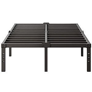 Kilyssa 18 Inch King Bed Frame, Metal Platform Bed Frames Heavy Duty 3500lbs Steel Slats Support Mattress Foundation Noise Free No Box Spring Needed, King Size