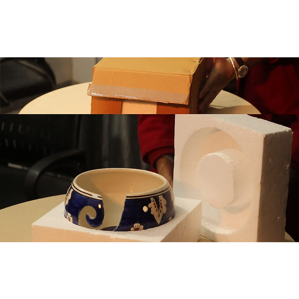 7-Inch Ceramic Yarn Bowl for Knitting and Crocheting with Smooth Spiral Outlet – Tangle-Free Yarn Organizer by ABHANDICRAFTS (AB-BOWL-022)