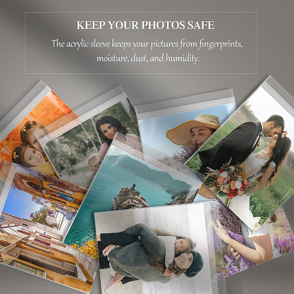 Mat Board Center, 50 Pack 8 1/2" x 10 3/7" Acid-Free Crystal Clear Sleeves Storage Bags for 8x10 Art Prints/Pictures/Photos/Framing Mat Mattes