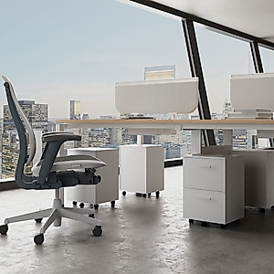 VICLLAX 2 Drawer Mobile Filing Cabinet, Vertical File Cabinet for Legal/Letter/A4 Files, Assembled Needed, White