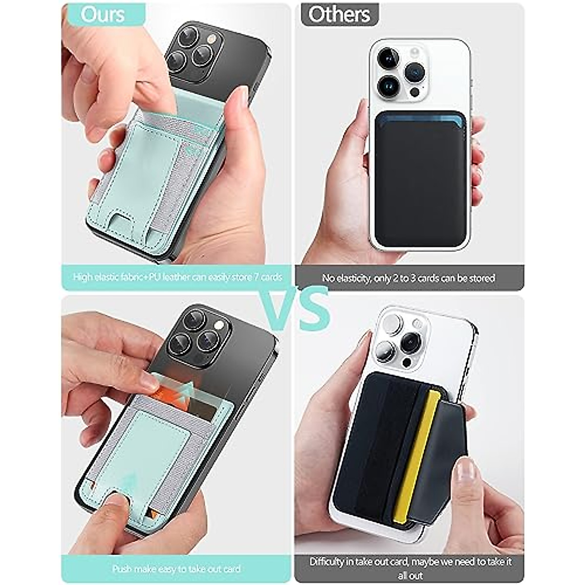 Miroddi MagSafe Wallet for Phone, iPhone Wallet with Stand, Leather Magnetic Wallet Cards Holder, Magnetic Wallet for iPhone 16/15/14/13/12 Series, Open ID Window, Fits 10 Cards, Green