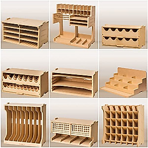 Bucasso Model Paint Rack, Wooden Paint Organizer, MDF Material, Model Tool Storage Rack, Tool Storage, Brush Storage, Dedicated Paint Rack, Craft Supplies Storage, Brush/Tool Holder, GK2